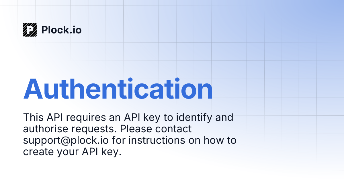 Authentication | Plock.io